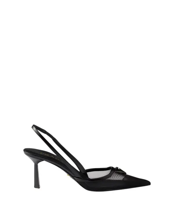 Prada Mesh Slingback Pumps - Black