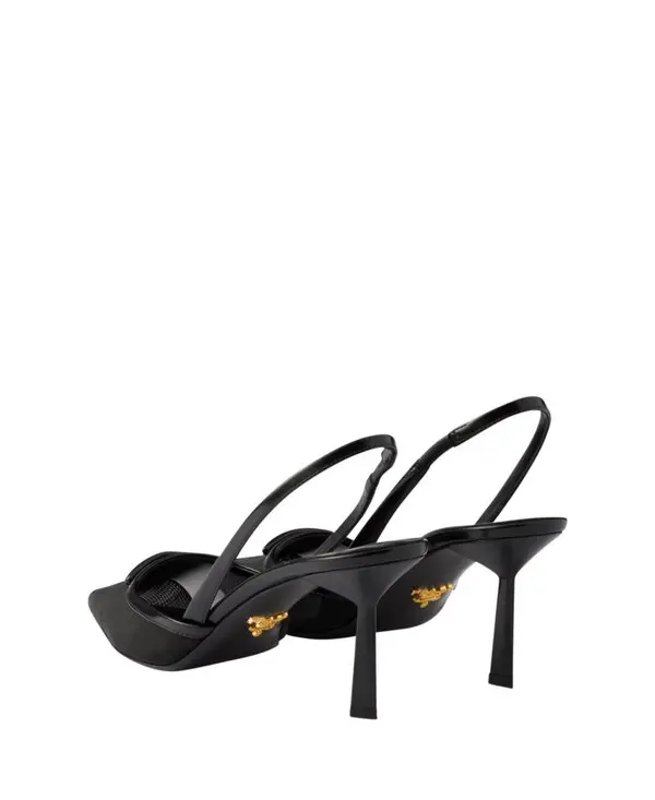 Prada Mesh Slingback Pumps - Black