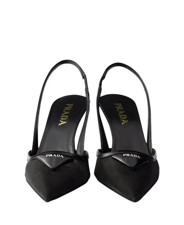 Prada Mesh Slingback Pumps - Black