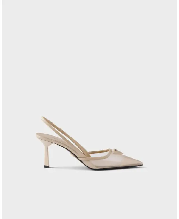 Prada Mesh Slingback Pumps - Neutral
