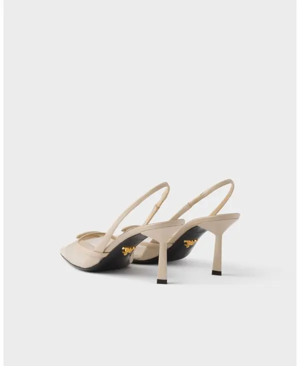 Prada Mesh Slingback Pumps - Neutral