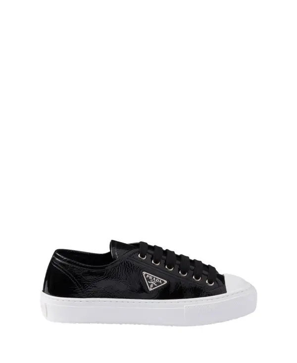 Prada Naplak Patent Leather Sneakers - Black