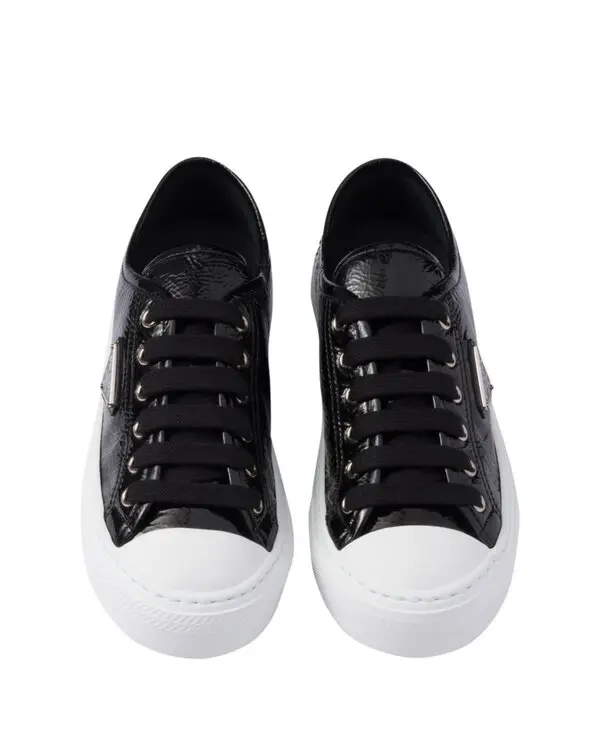 Prada Naplak Patent Leather Sneakers - Black
