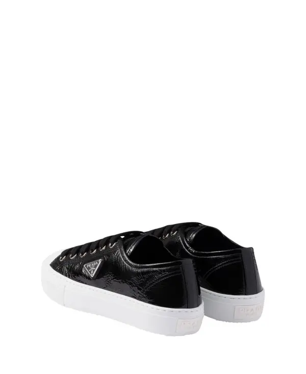 Prada Naplak Patent Leather Sneakers - Black