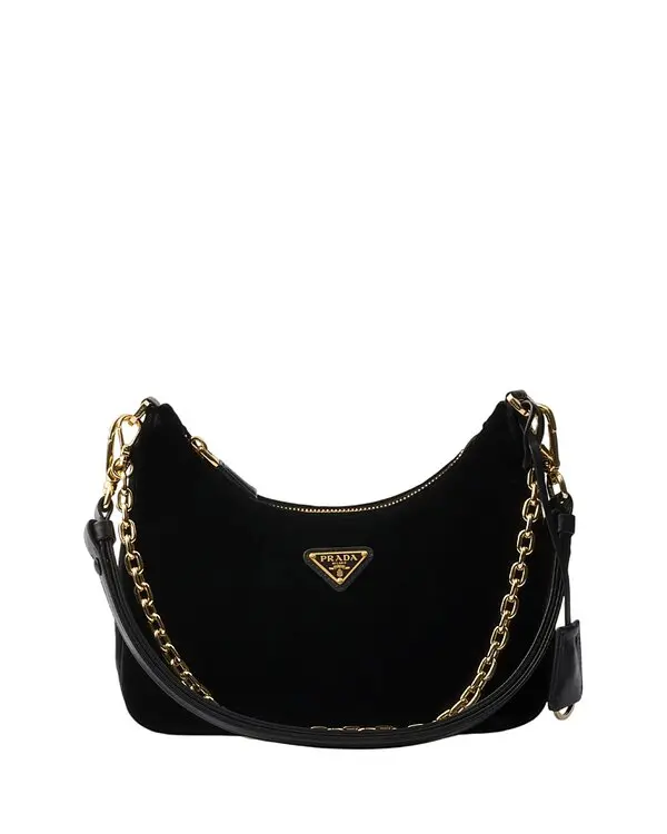 Prada Re-edition Mini Velvet Bag - Black