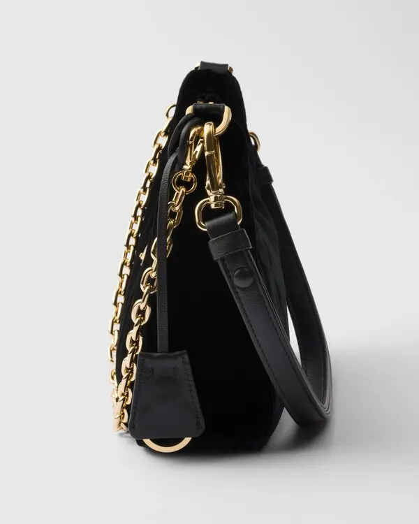 Prada Re-edition Mini Velvet Bag - Black