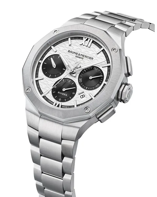 Baume & Mercier Riviera Chronograph Watch - White/silver