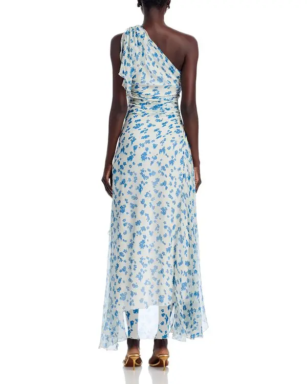 Victoria Beckham One Shoulder Draped Midi Dress