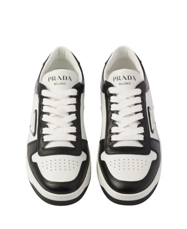 Prada Downtown Perforated Leather Sneakers