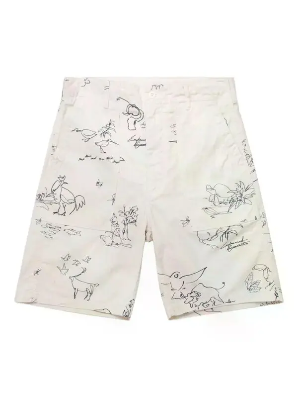 Engineered Garments Graphic-print Cotton Shorts