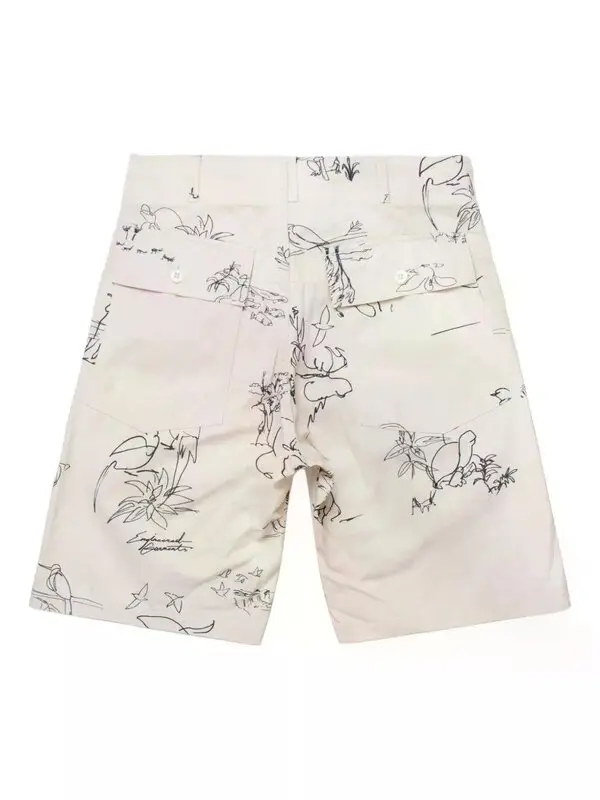 Engineered Garments Graphic-print Cotton Shorts