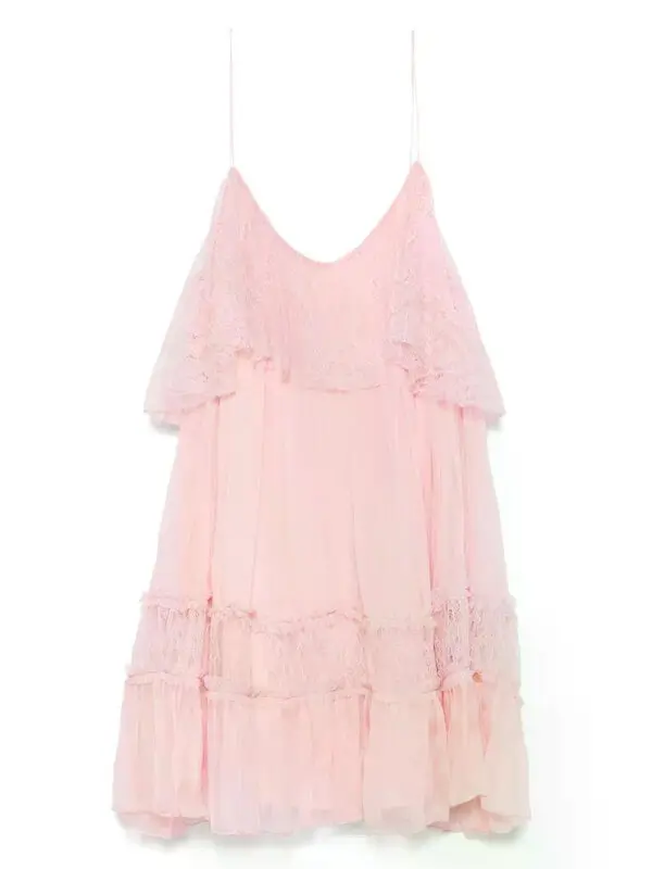 NISSA Lace Mini Dress - Pink