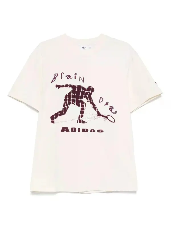 Adidas X Brain Dead Flocked-logo T-shirt