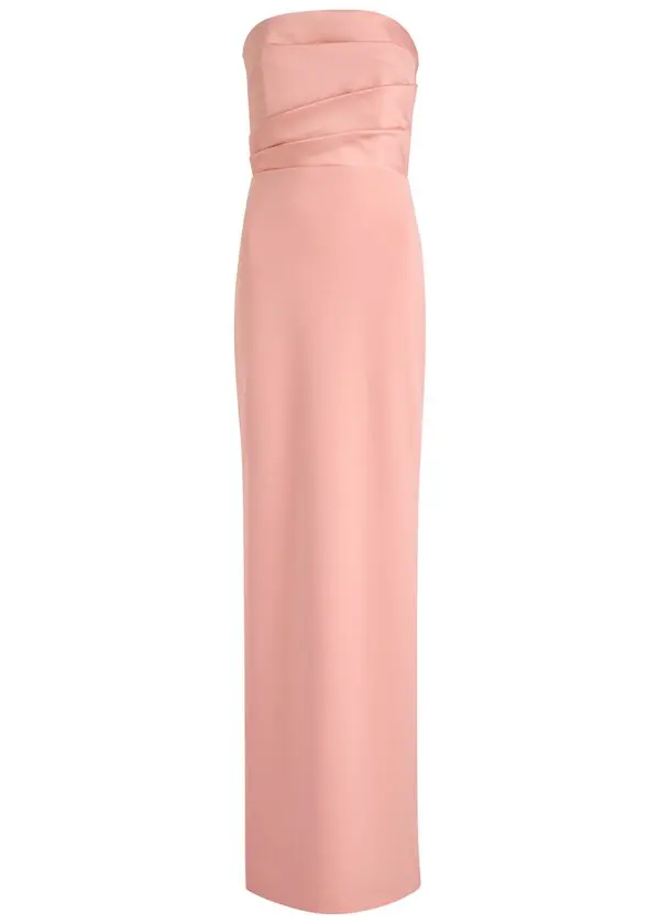 Solace London Afra Strapless Stretch-crepe Gown - Light Pink