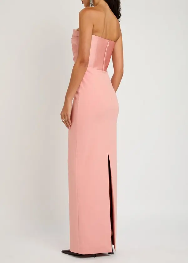 Solace London Afra Strapless Stretch-crepe Gown - Light Pink