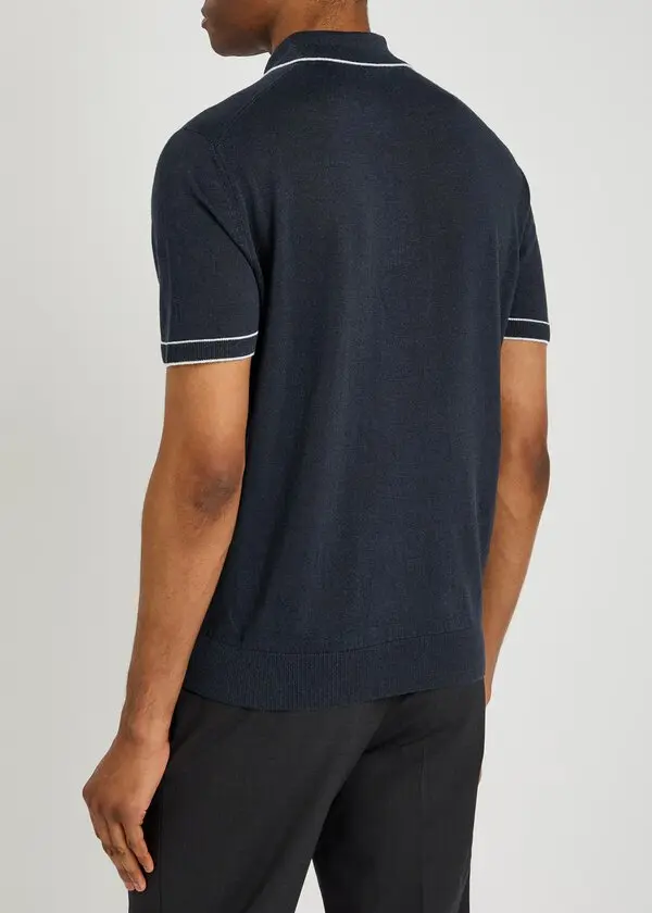 BOSS Knitted Linen-blend Polo Shirt