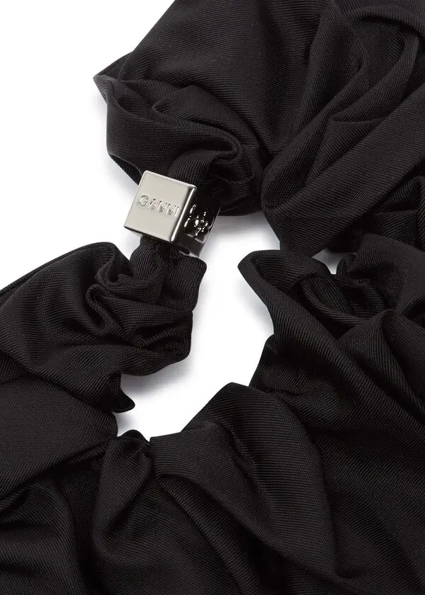 GANNI Metal-embellished Nylon-blend Scrunchie