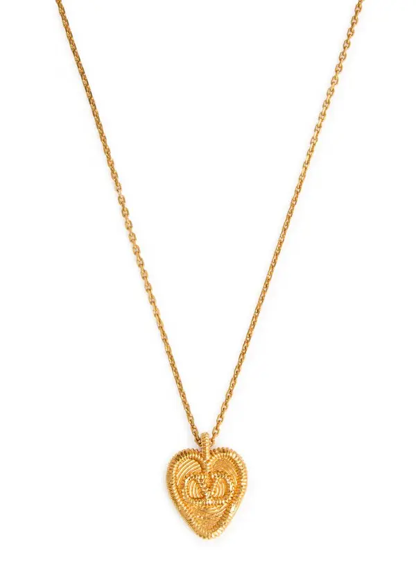 Valentino Garavani Fil Perdu Heart Pendant Necklace - Brass
