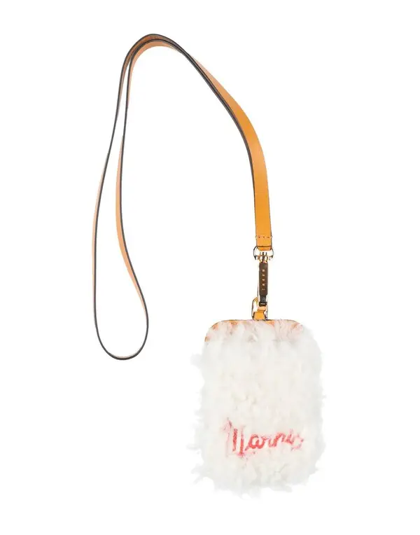 Marni Document Holder Leather, Shearling