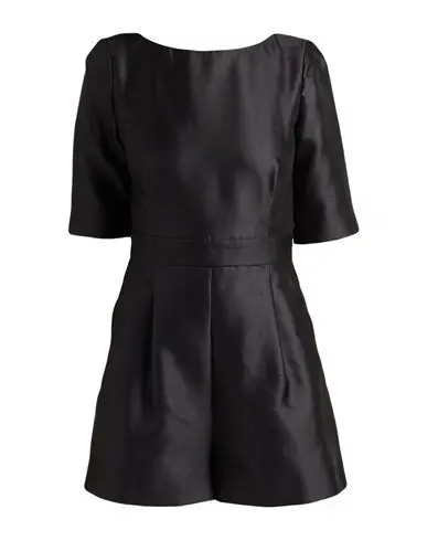 Max Mara Playsuit In Silk And Giza 45 Cotton - Black