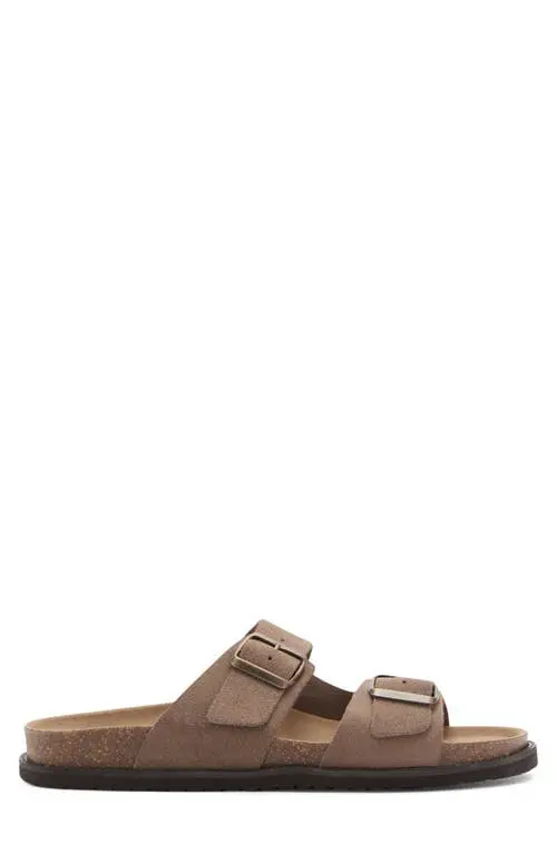 Mango Buckled Leather Slide Sandal