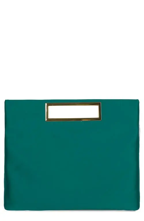 Jeffrey Campbell To-go Satin Clutch - Turquoise Satin