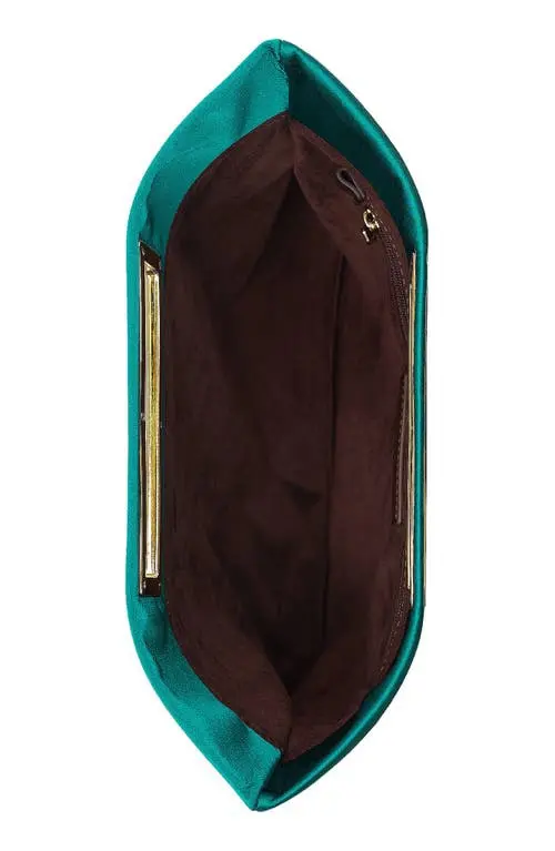 Jeffrey Campbell To-go Satin Clutch - Turquoise Satin