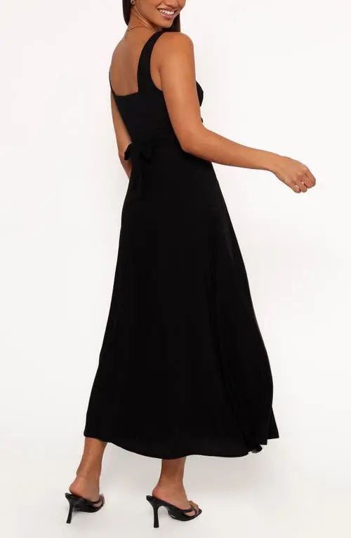 PETAL & PUP Archer Fit & Flare Midi Dress - Black