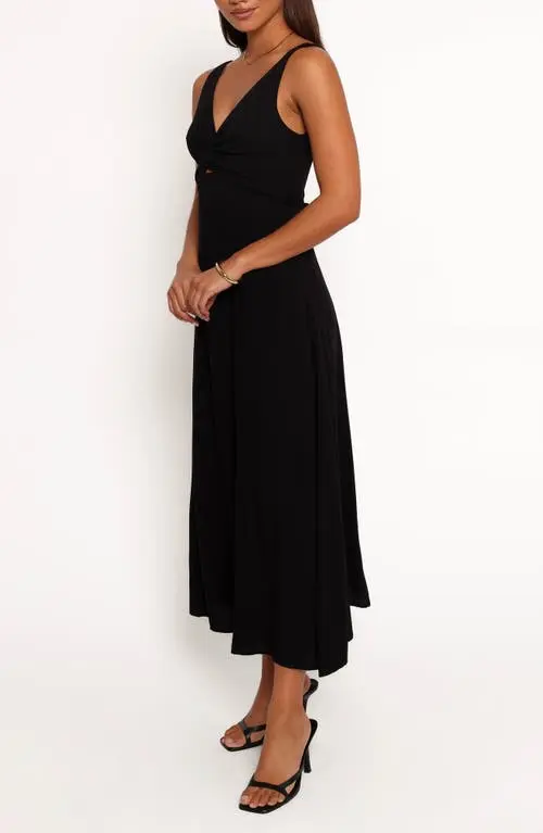PETAL & PUP Archer Fit & Flare Midi Dress - Black