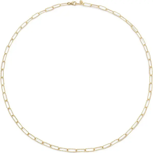 Monica Vinader Alta Textured Chain Link Necklace - 14kt Solid Gold