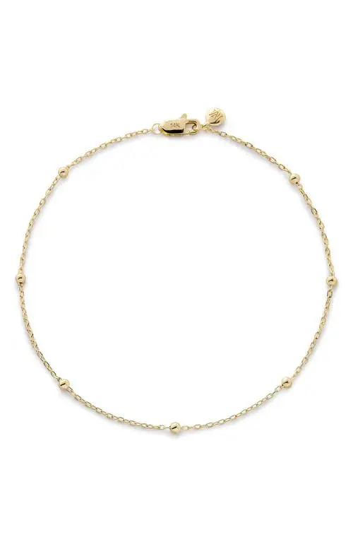 Monica Vinader 14k Gold Beaded Chain Bracelet - 14kt Solid Gold