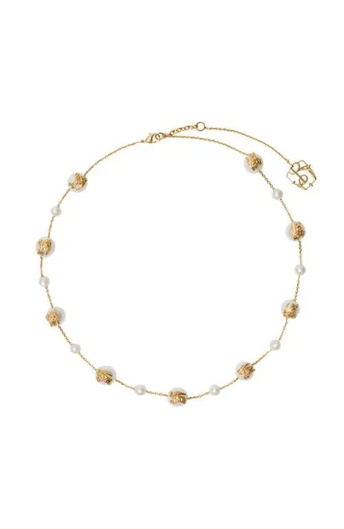 Burberry Ekd Sphere Pearl Necklace - Gold/pearl