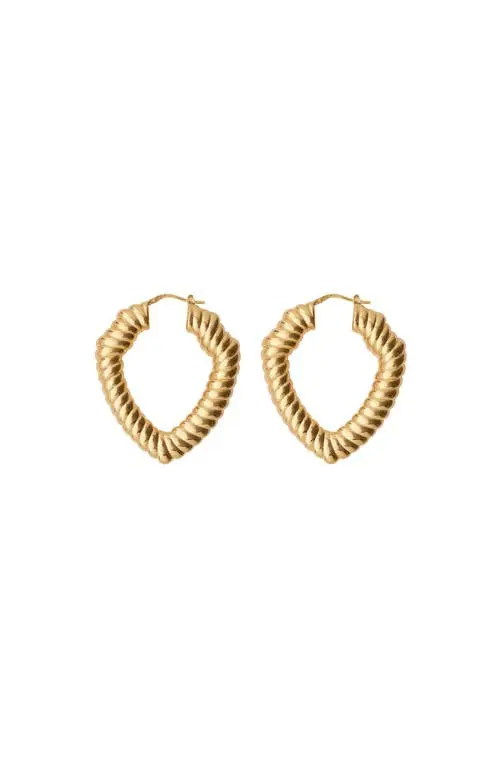 Burberry Large Shield Twisted Hoop Earrings - Gold