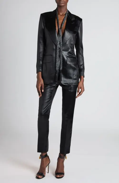 TOM FORD Bianca Single-breasted Liquid Satin Blazer