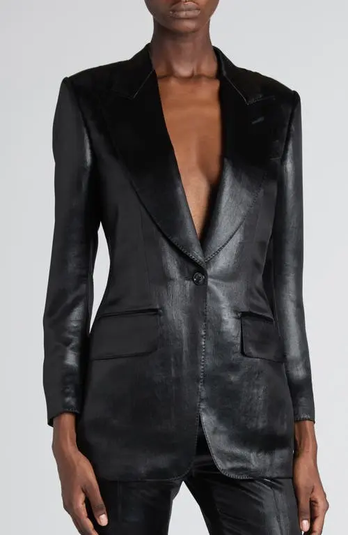 TOM FORD Bianca Single-breasted Liquid Satin Blazer