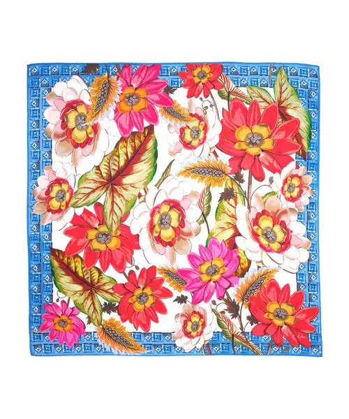 Echo Tropical Floral Square - Vista Blue