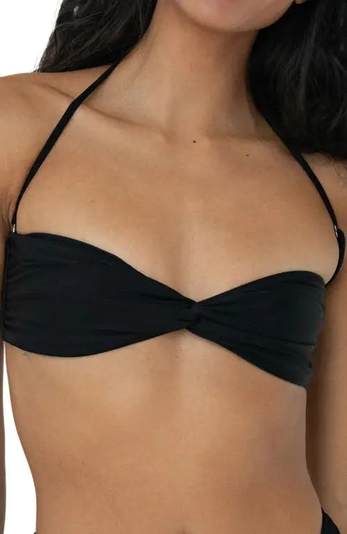 BRIGHT SWIMWEAR Nia Twisted Bandeau Top - Black