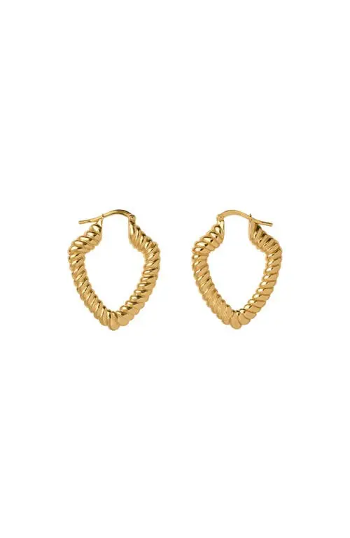 Burberry Small Shield Twisted Hoop Earrings - Gold