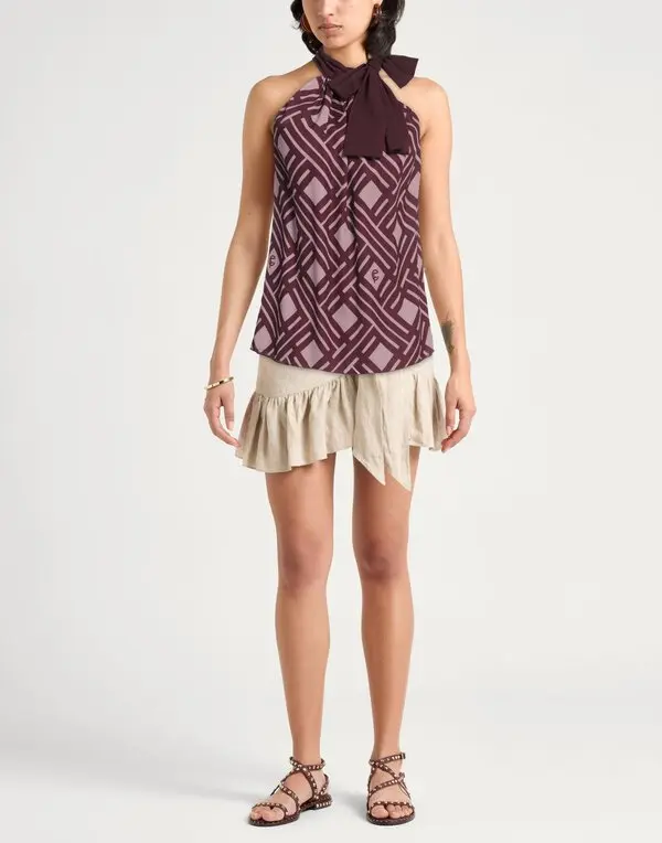 CRISTINAEFFE Geometric-print Crepe Top - Purple