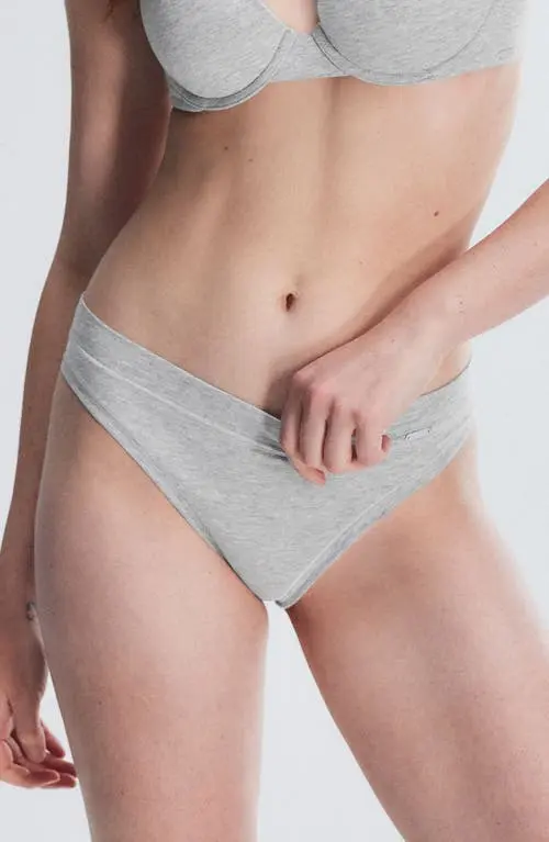 SAVAGE X FENTY Essentials Cotton Blend Cheeky Briefs - Platinum Grey