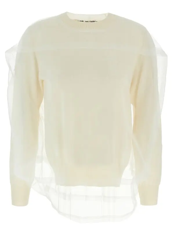 Comme Des Garçons Tulle Sweater - White