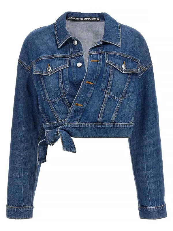DENIM X ALEXANDER WANG Wrapped Trucker Jacket - Blue