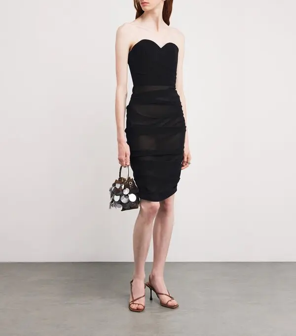 Alex Perry Stretch-mesh Strapless Mini Dress