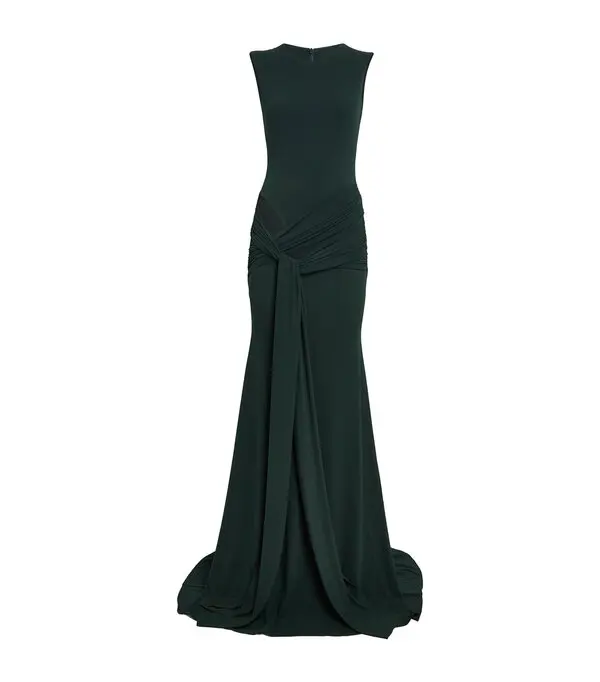 Alex Perry Crepe Jersey Cut-out Gown