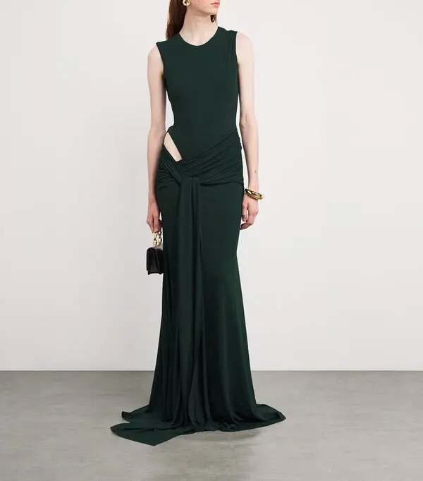 Alex Perry Crepe Jersey Cut-out Gown