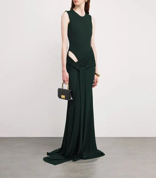 Alex Perry Crepe Jersey Cut-out Gown