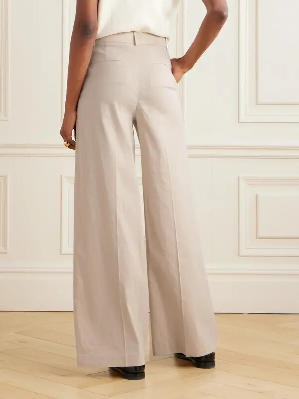 Theory Treeca Linen-blend Wide-leg Pants