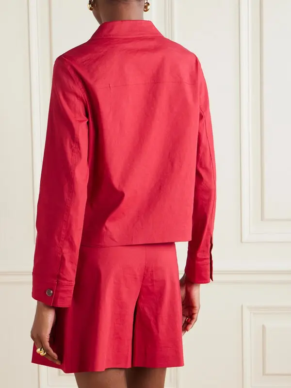 Theory Linen-blend Collared Jacket