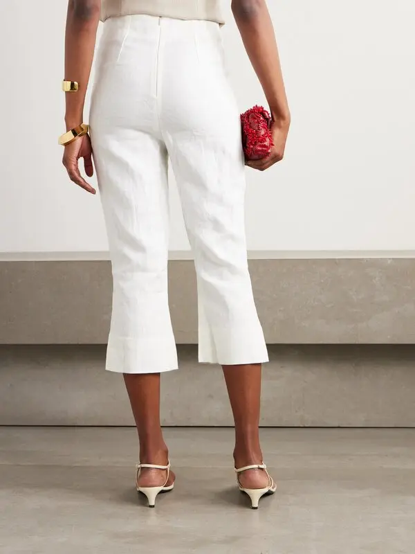 Faithfull The Brand Capri Cropped Linen Slim-fit Pants