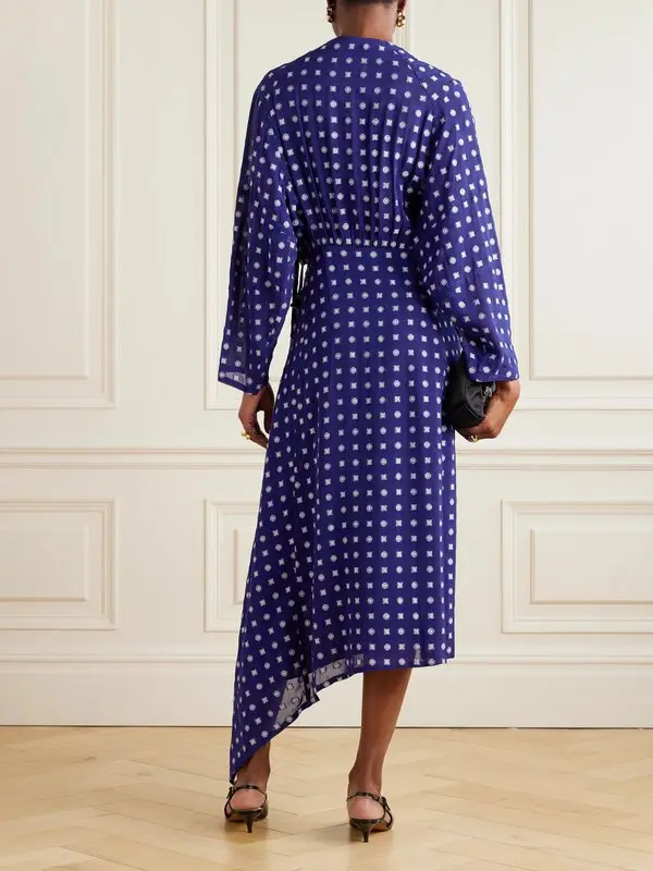 Tory Burch Printed Crepe Wrap Dress